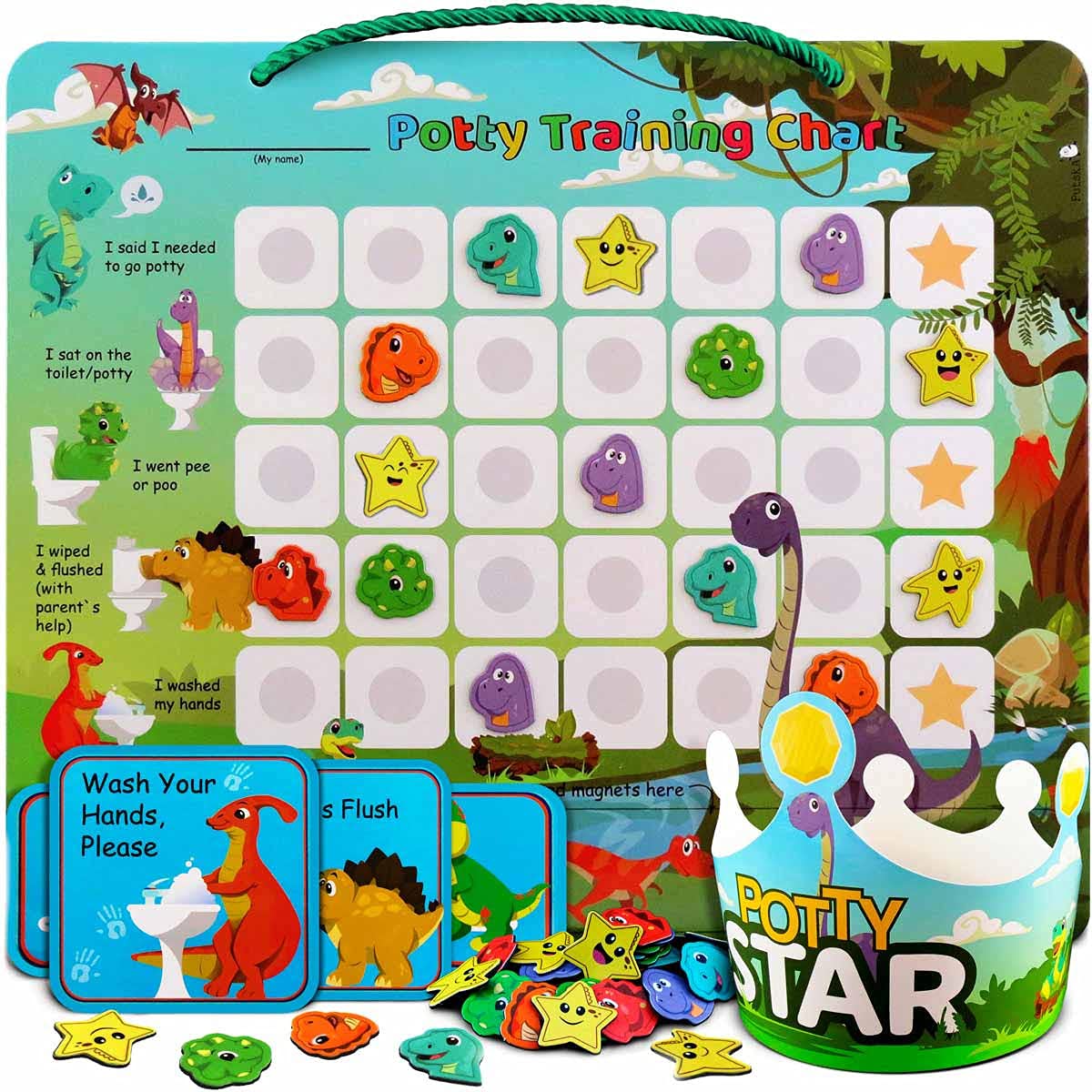 Potty-Training-Chart-with-35 Reusable Magnetic-Stickers – Yum Yum Mama
