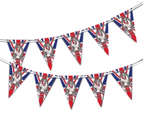 Queen Platinum Jubilee - Union Jack - Silver Text 70 Years - Full Flag ...