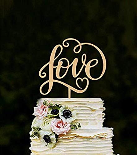 Losuya Love Wedding Cake Toppers Love Letters Wooden Cake Topper Weddi ...