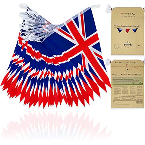 Union Jack Paper Chains-Premium Reusable Union Jack Bunting Flags - Qu ...