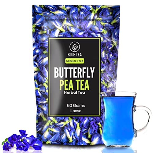 BLUE TEA - Dried Butterfly Pea Flower - 60g ( 200 cups) | FARM PACKED ...