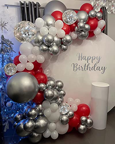 Red Balloons Arch Garland Kit, Red Birthday Decorations Red Balloons W ...