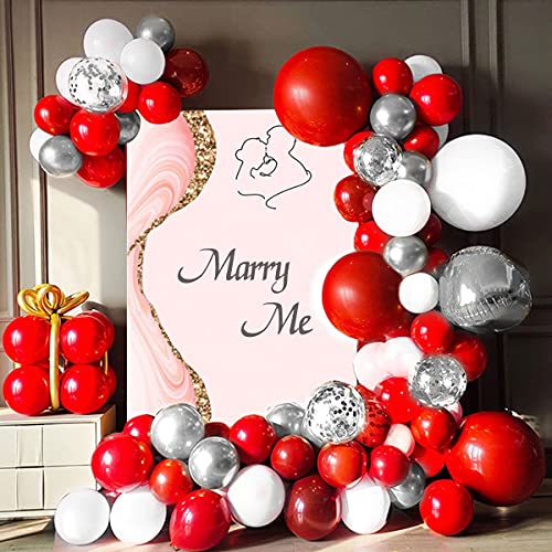 Red Balloons Arch Garland Kit, Red Birthday Decorations Red Balloons W ...